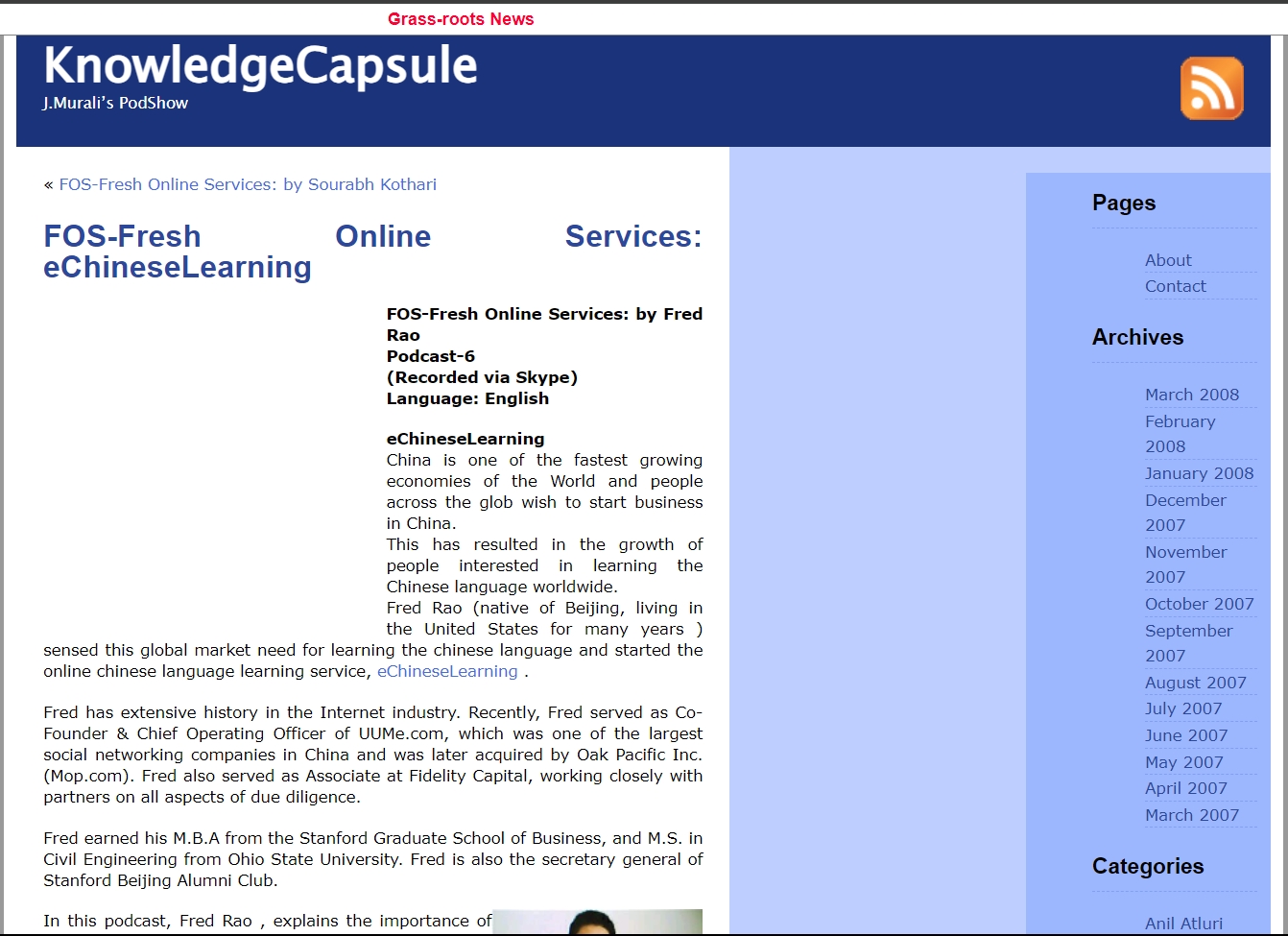 FOS-Fresh Online Services: eChineseLearning