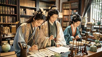 Learn basic Chinese character- “三(sān)” , “六”(liù)