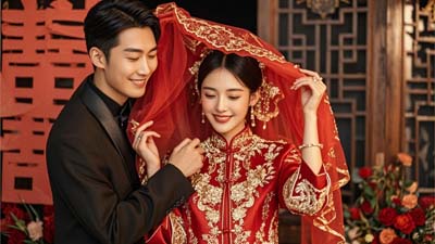Chinese Culture - The Red Veil in Chinese Weddings