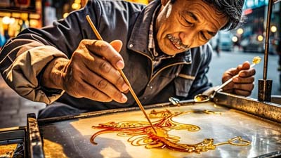 Chinese Culture: Chinese Traditional Handicraft 糖画(táng huà)