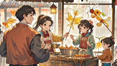 Chinese Culture: Chinese Traditional Handicraft 糖画(táng huà)