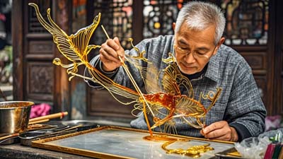 Chinese Culture: Chinese Traditional Handicraft 糖画(táng huà)