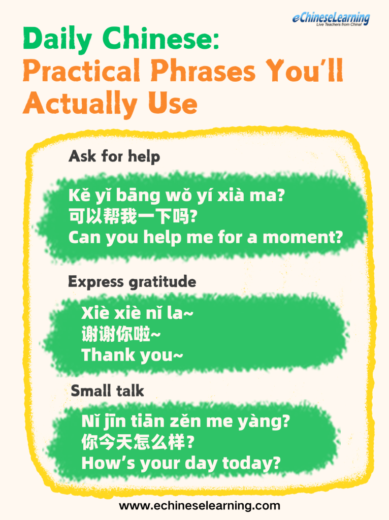 Daily Chinese: Practical Phrases You’ll Actually Use